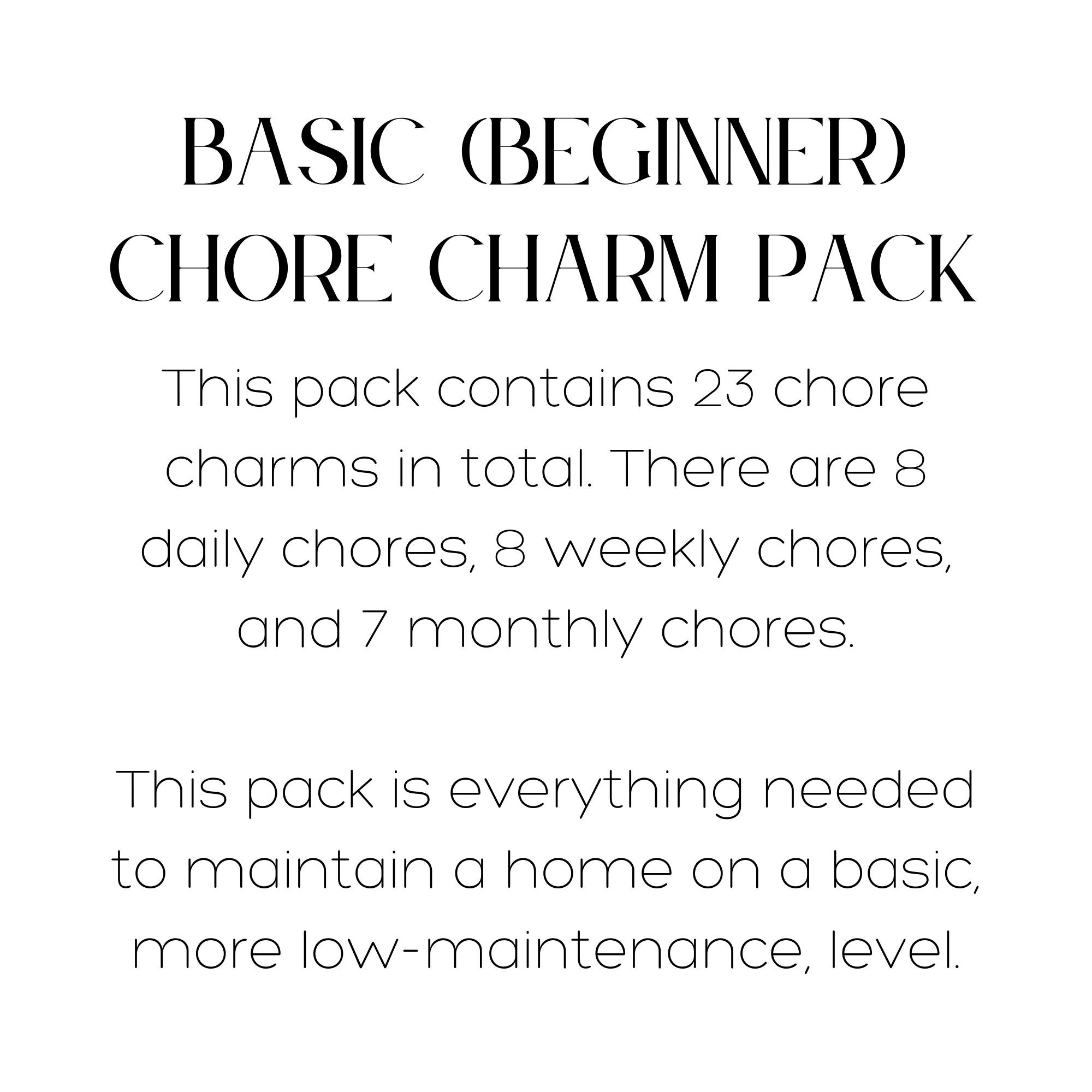 Basic beginner Chore Charm Pack Tag Option B: Double-sided Task Tags ...