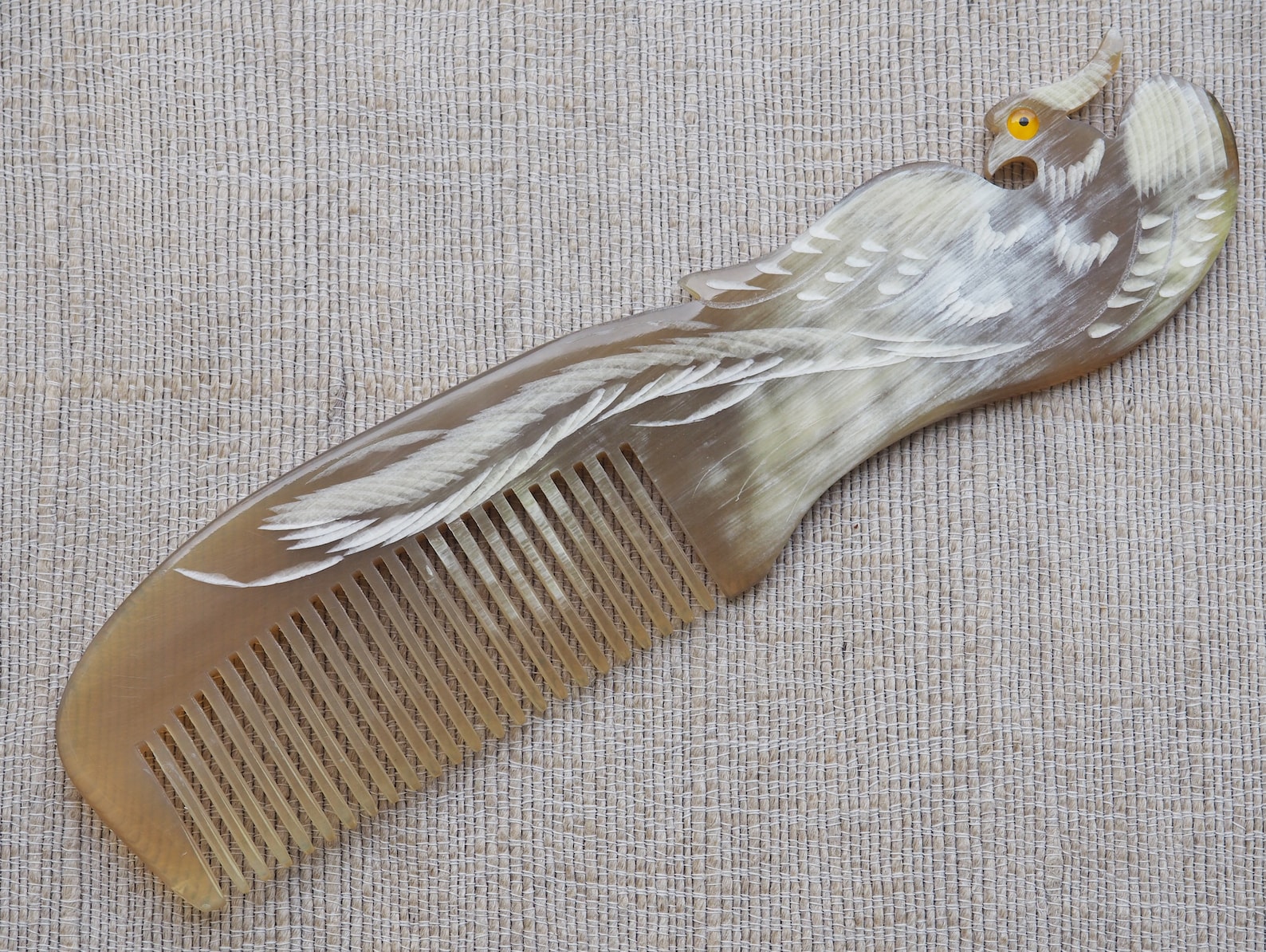 Natural Buffalo Horn Hair Comb Phoenix HC1 | Etsy