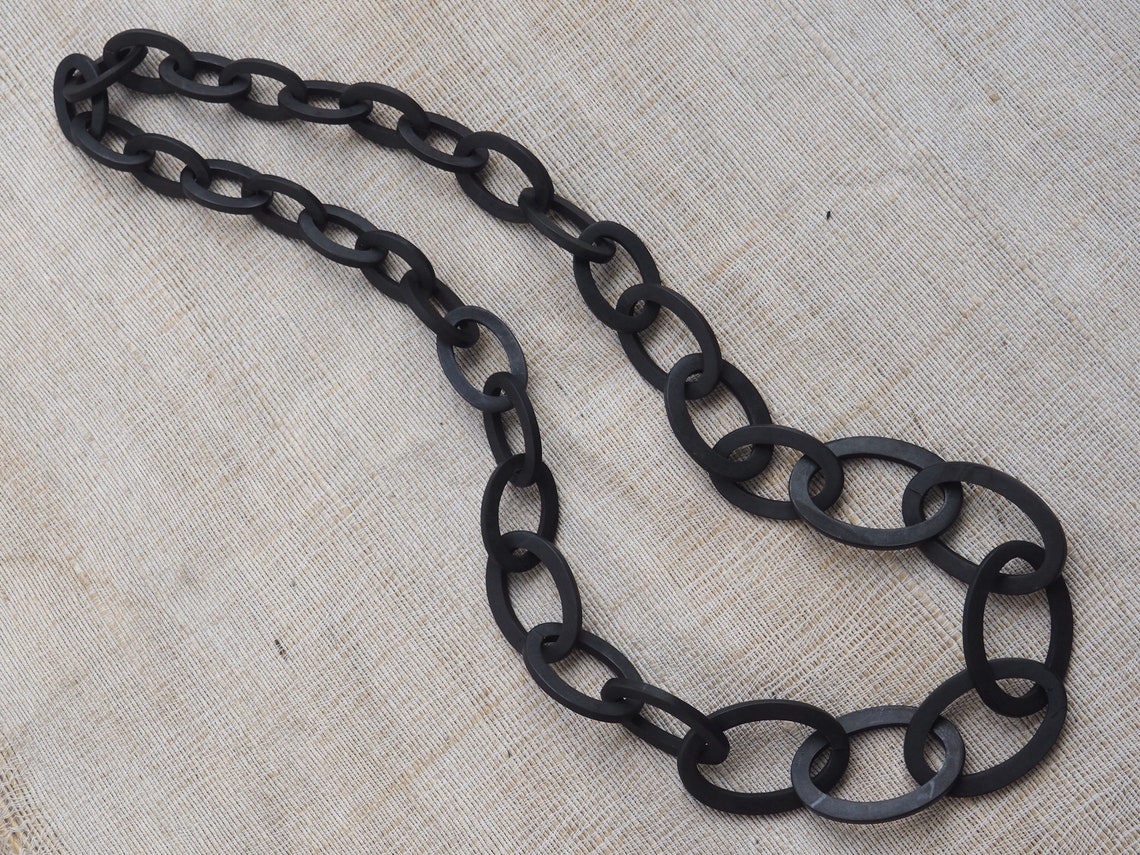 Natural Buffalo Horn Necklace 33 Long Chain N2.4 - Etsy