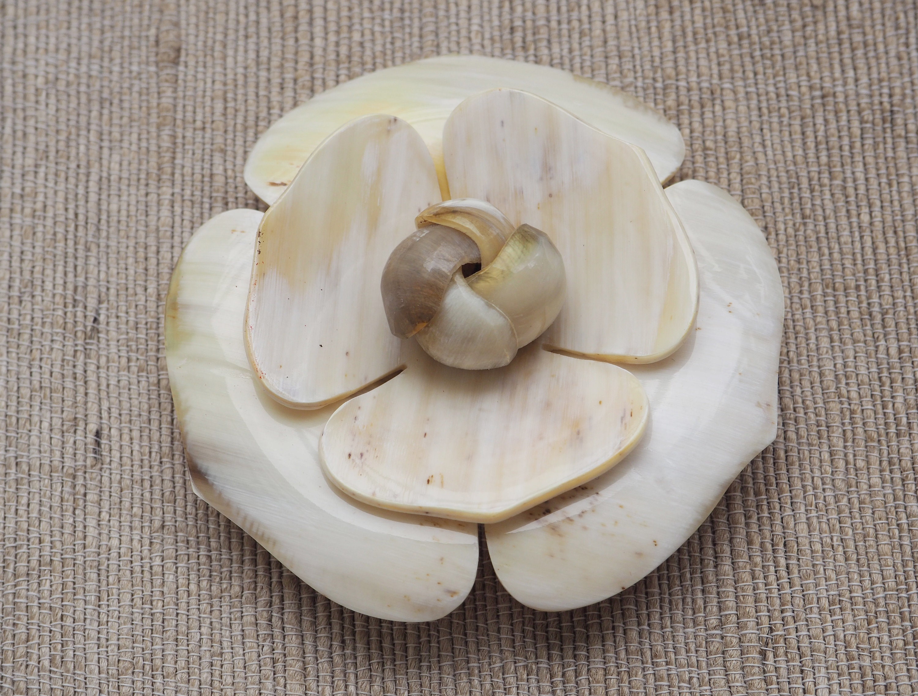 Natural Buffalo Horn Brooch Flower F2B - Etsy