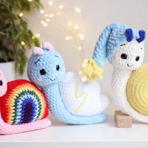 Cute Crochet Snail Toy, Rainbow Snail, Gift for Him, Gift for Her ...