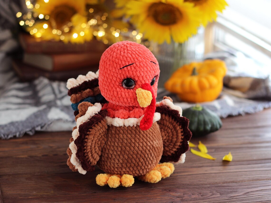 Turkey Plush Toy, Stuffed Turkey, Thanksgiving Gift, Autumn Gift, Bird ...