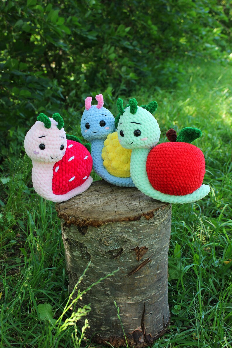 Fruity Snail Pattern Plush Snail Toy Funny Toy Funny - Etsy