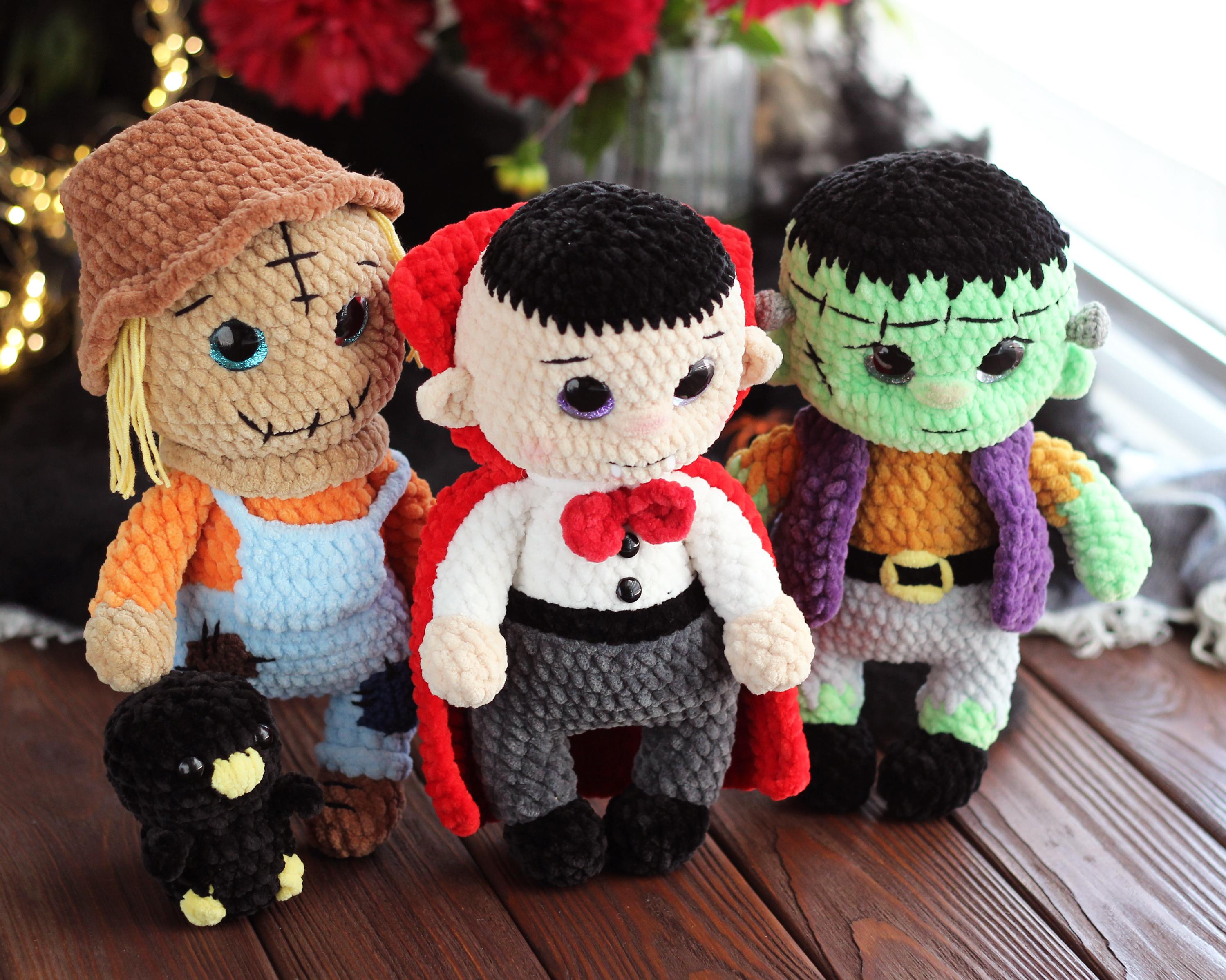 Halloween Crochet Pattern Bundle: Scarecrow, Frankenstein, Vampire ...