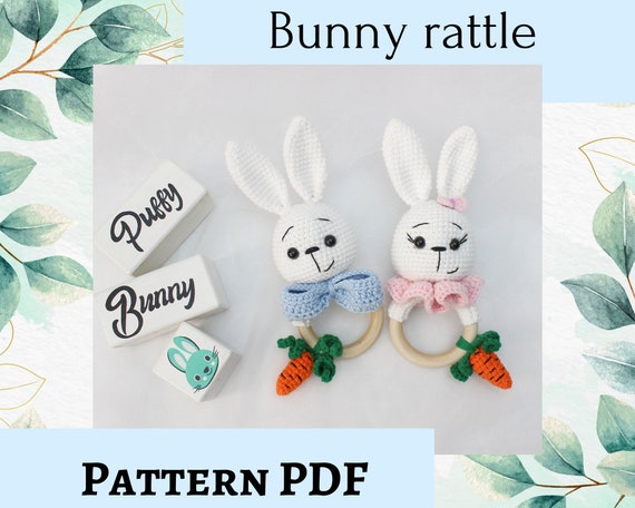 Crochet Bunny Rattle Pattern Crochet Baby Rattle Amigurumi | Etsy
