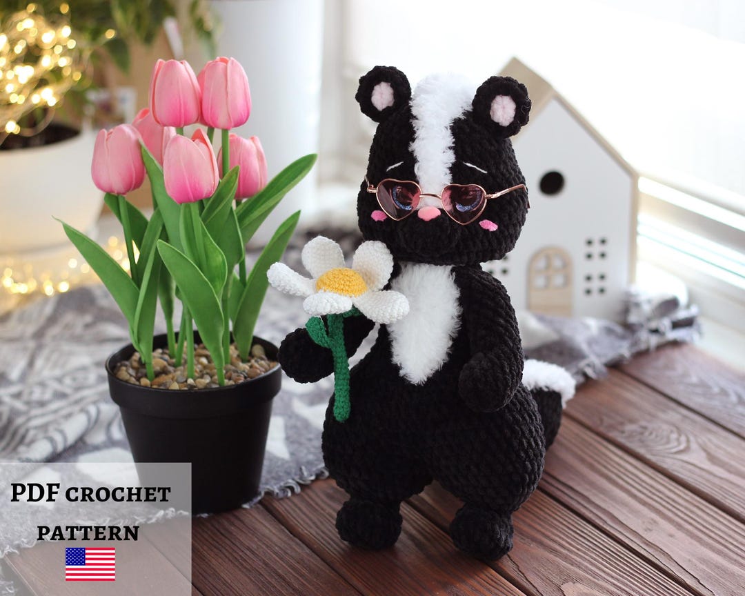 Crochet Skunk Pattern: Amigurumi Stuffed Animal (PDF Pattern) - Etsy