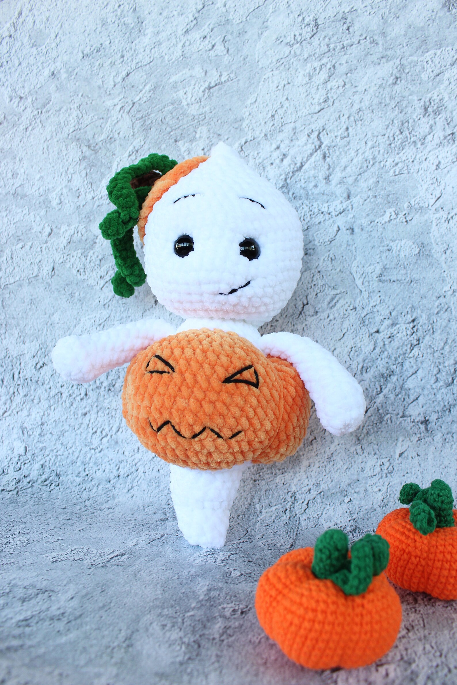 Crochet Ghost Pattern Ghost With Pumpkin Halloween Crochet - Etsy
