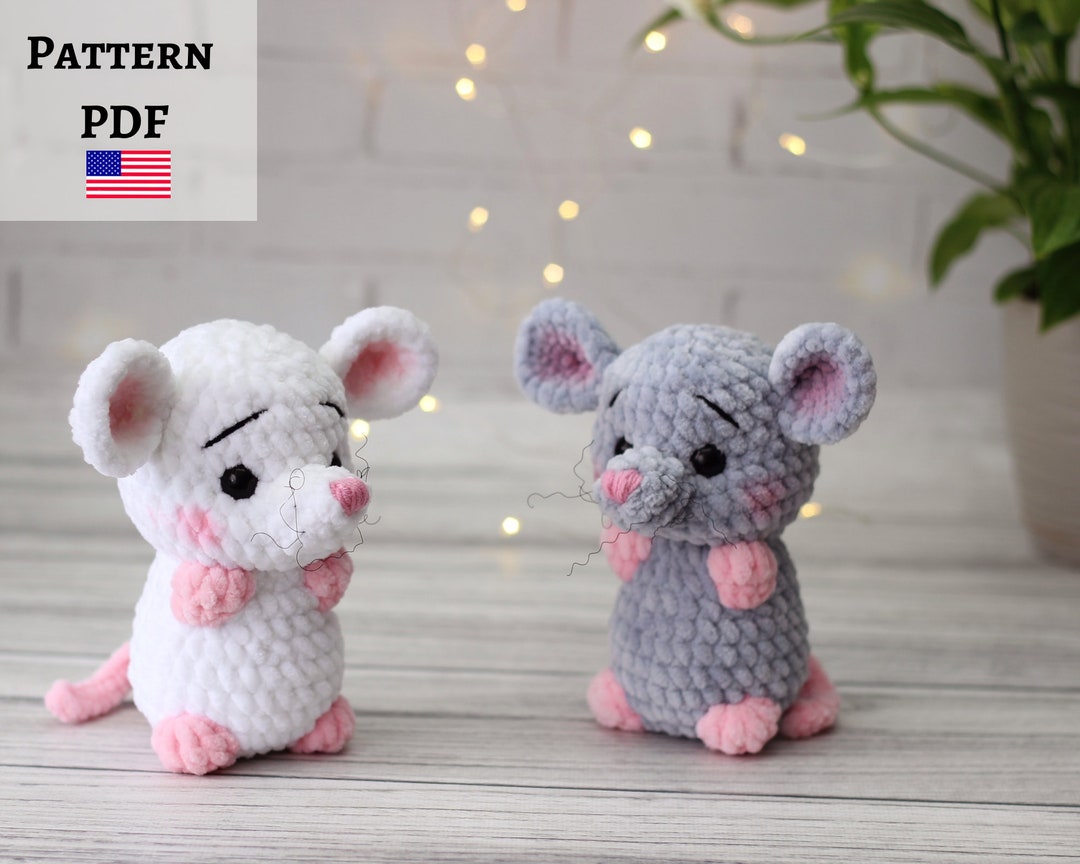 Almost No Sew Mouse Crochet Pattern, Amigurumi Mouse, Tiny Mouse, Mouse ...