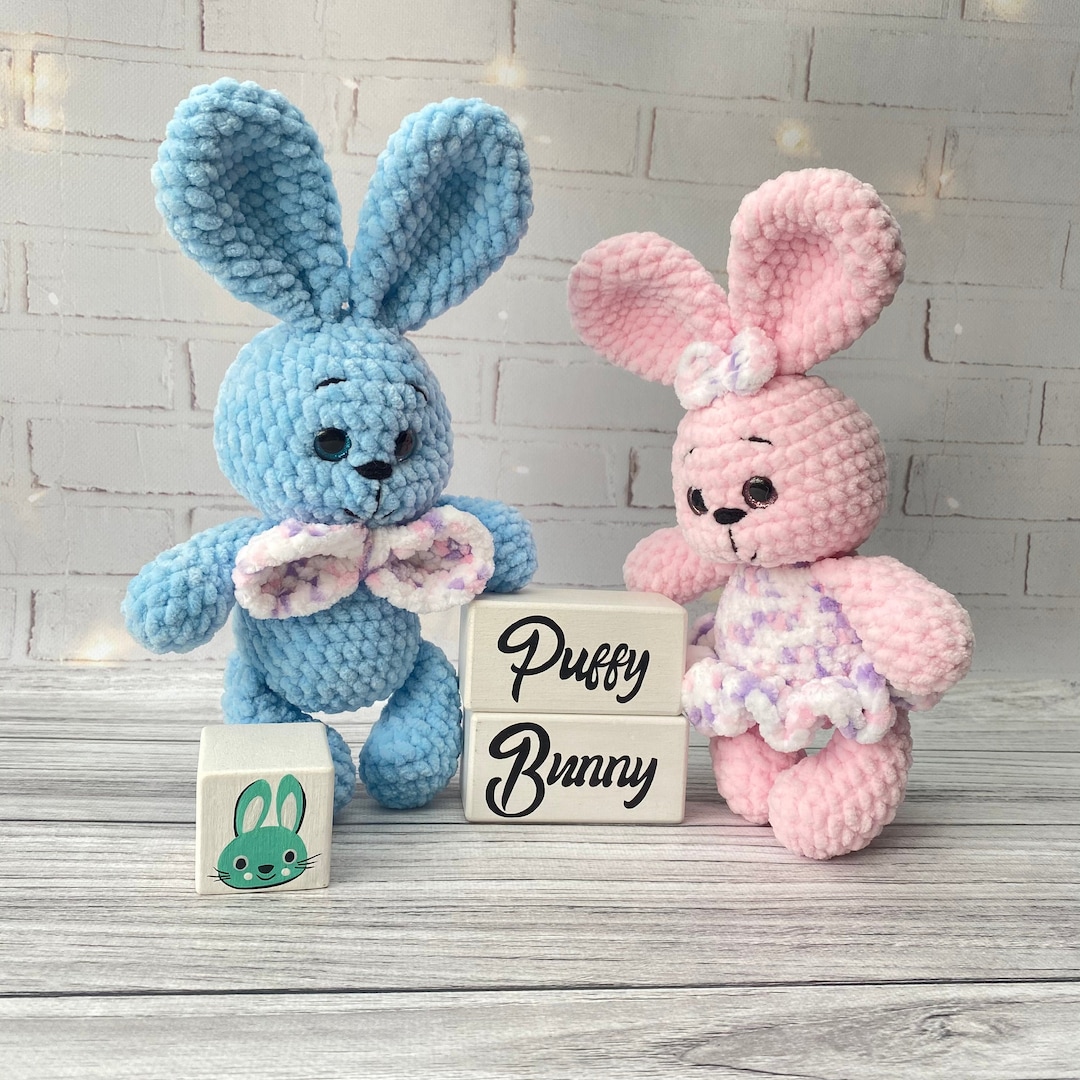 Cute Gift for Baby Twins, Stuffed Plush Bunny, Crochet Toddler Toy ...