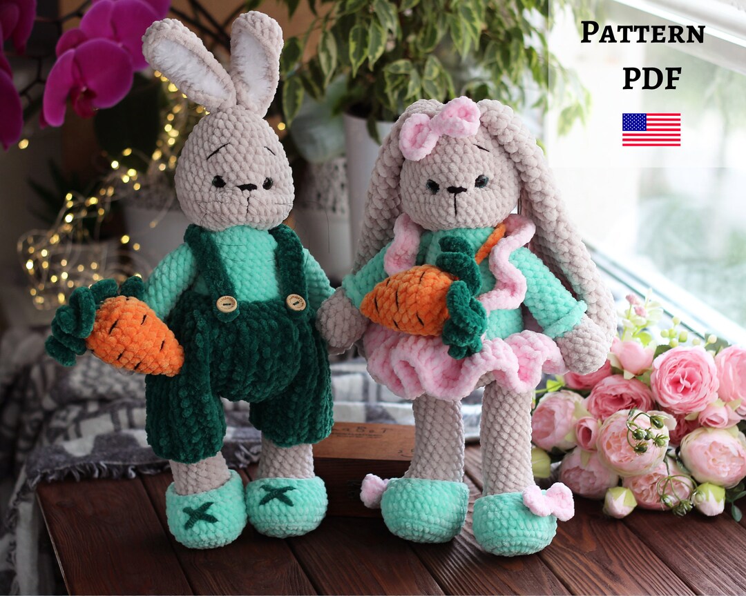 Bunny Crochet Pattern, Crochet Bunny Doll, Amigurumi Bunny Toy, Crochet ...