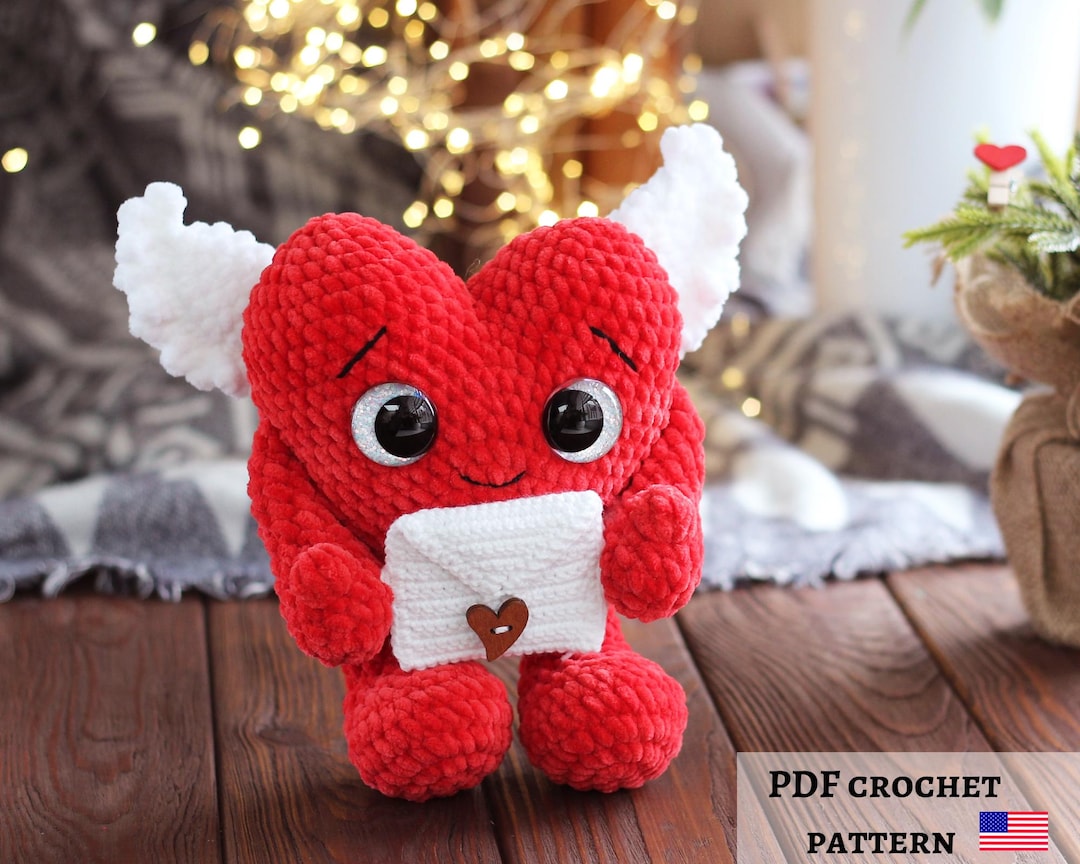 Crochet Heart Pattern. Valentine Gift. Crochet Envelope. PDF Crochet ...
