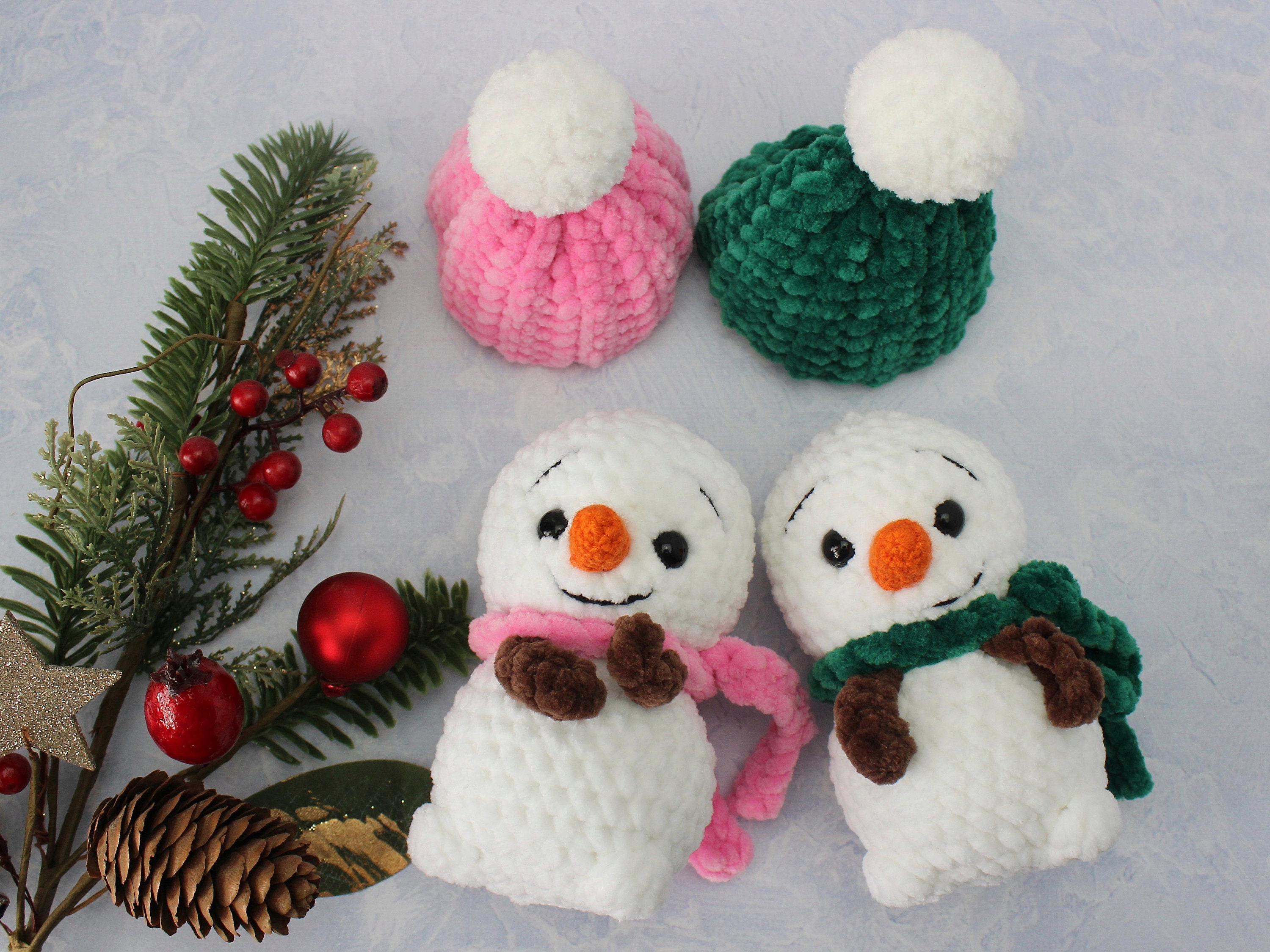 Crochet Plush Snowman Pattern DIY Christmas Gift Easy - Etsy
