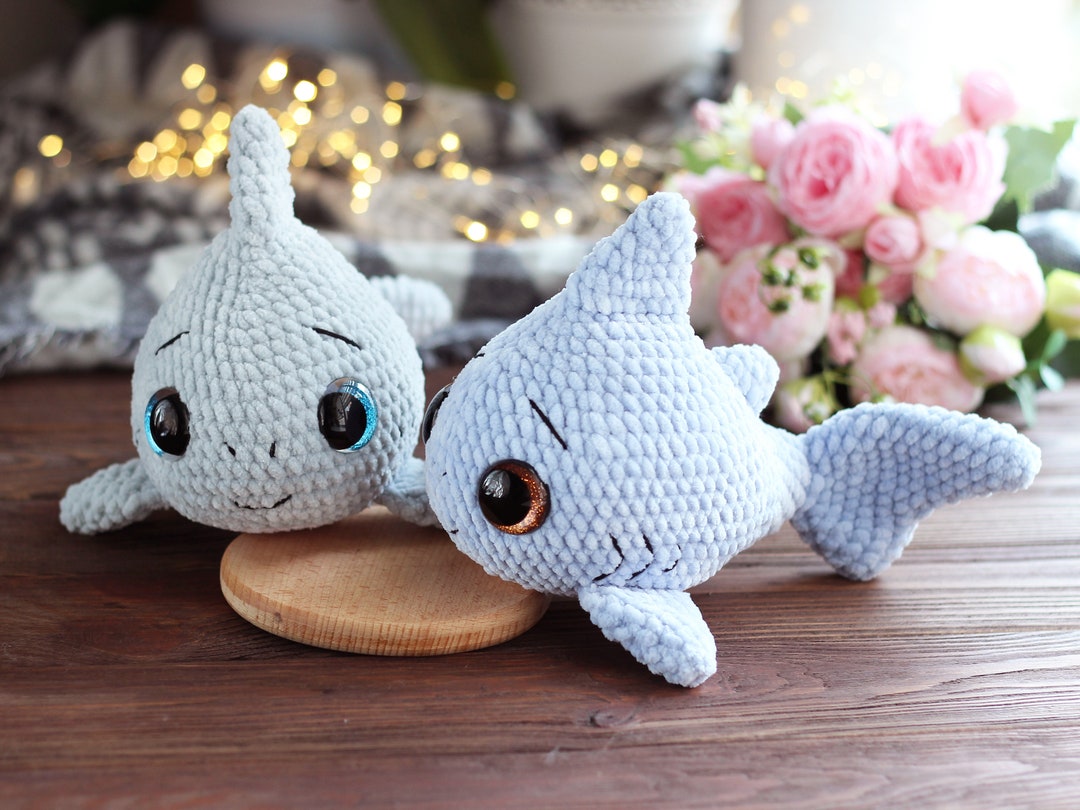Cute Plush Shark, Crochet Shark, Cute Shark Gift, Shark Stuffed Animal ...
