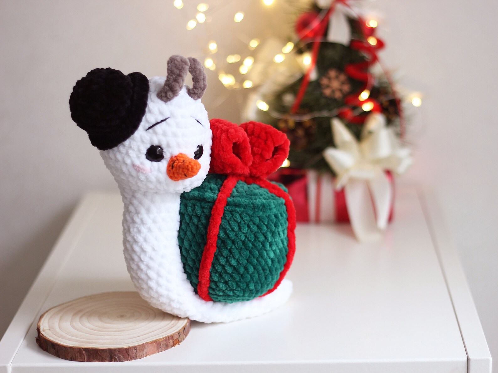 Christmas Snail Toys, Funny Crochet Snail, Cristmas Decor, Gift for ...