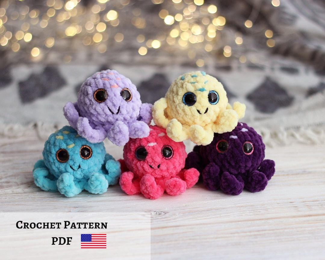 No Sew Mini Octopus Crochet Pattern, Plush Keychain, Amigurumi Octopus ...
