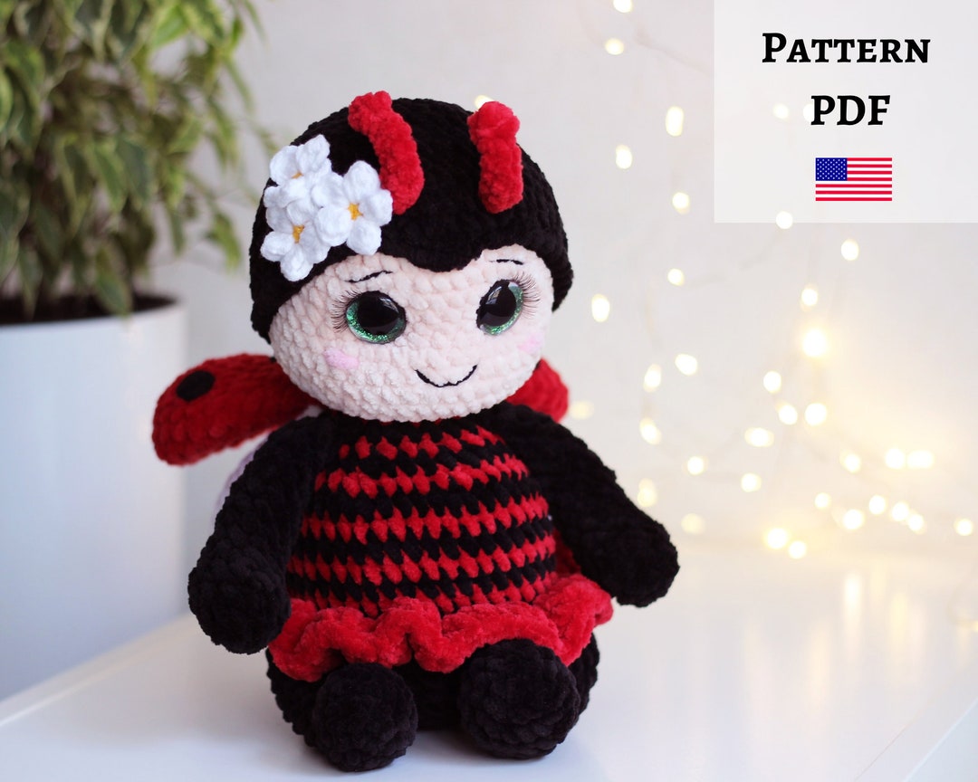 Crochet Ladybug Pattern, Cute Crochet Pattern, Stuff Animal Pattern ...