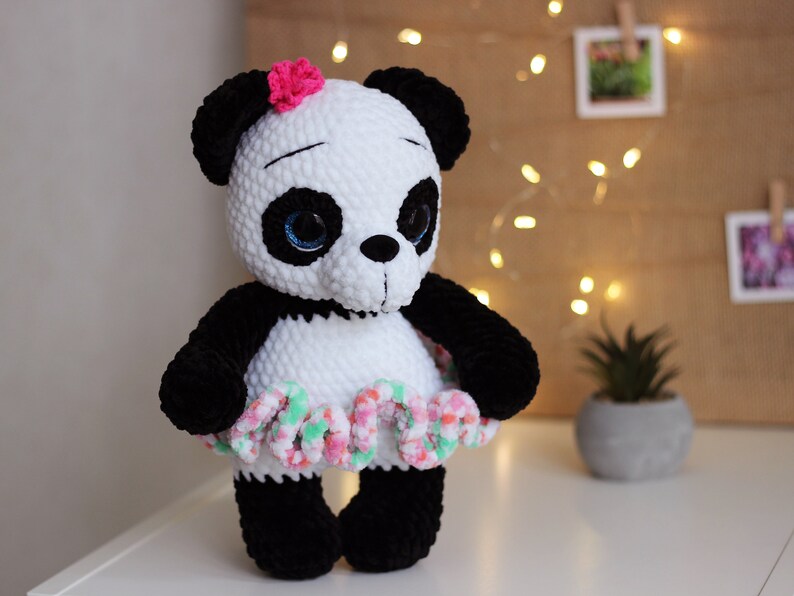 Panda Plush Toy Panda Stuffed Animal Crochet Panda Toy - Etsy