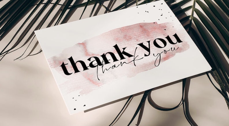 Customizable-modern//chic Thank You Card Template Download - Etsy