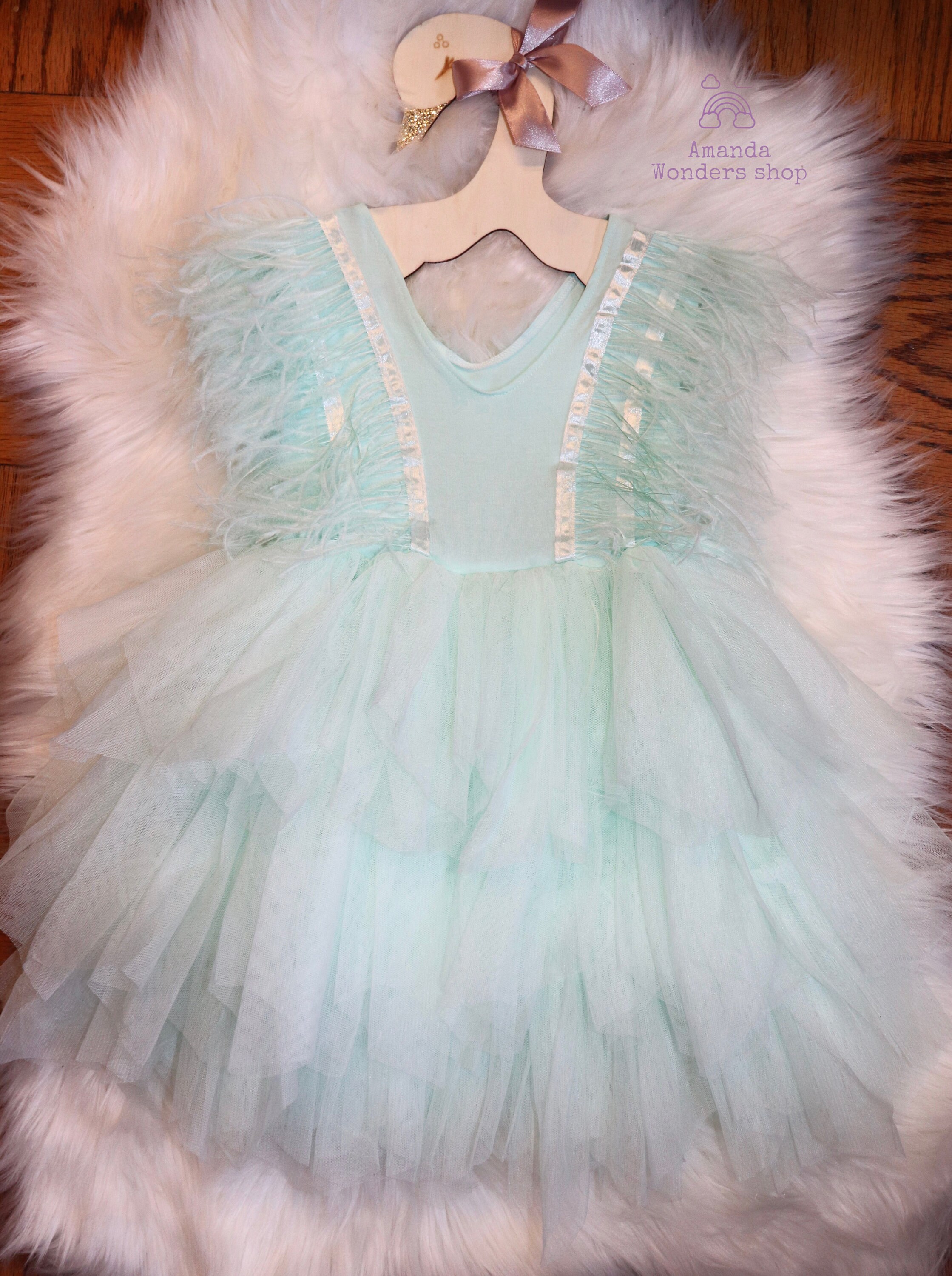 Feather Tulle Ruffle Dress - Etsy