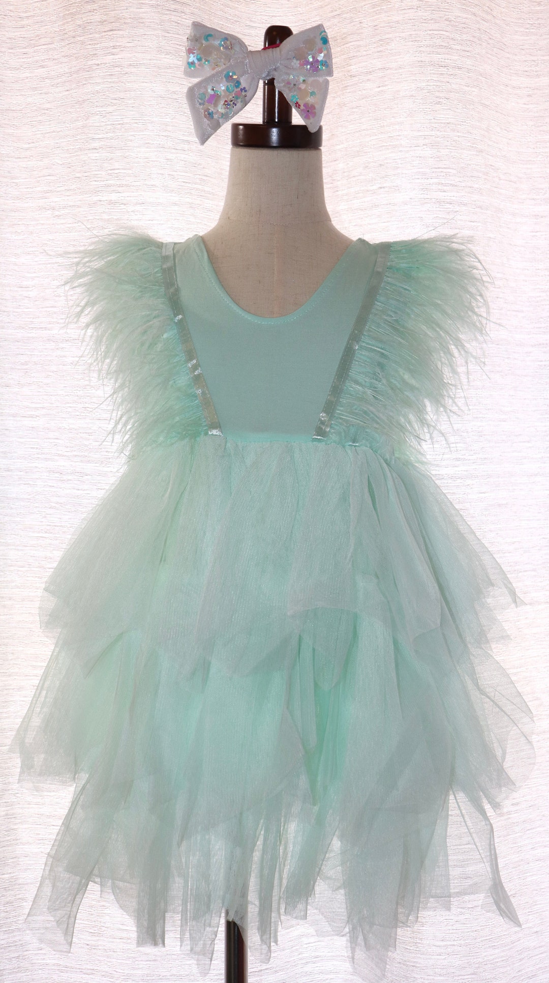Feather Tulle Ruffle Dress - Etsy