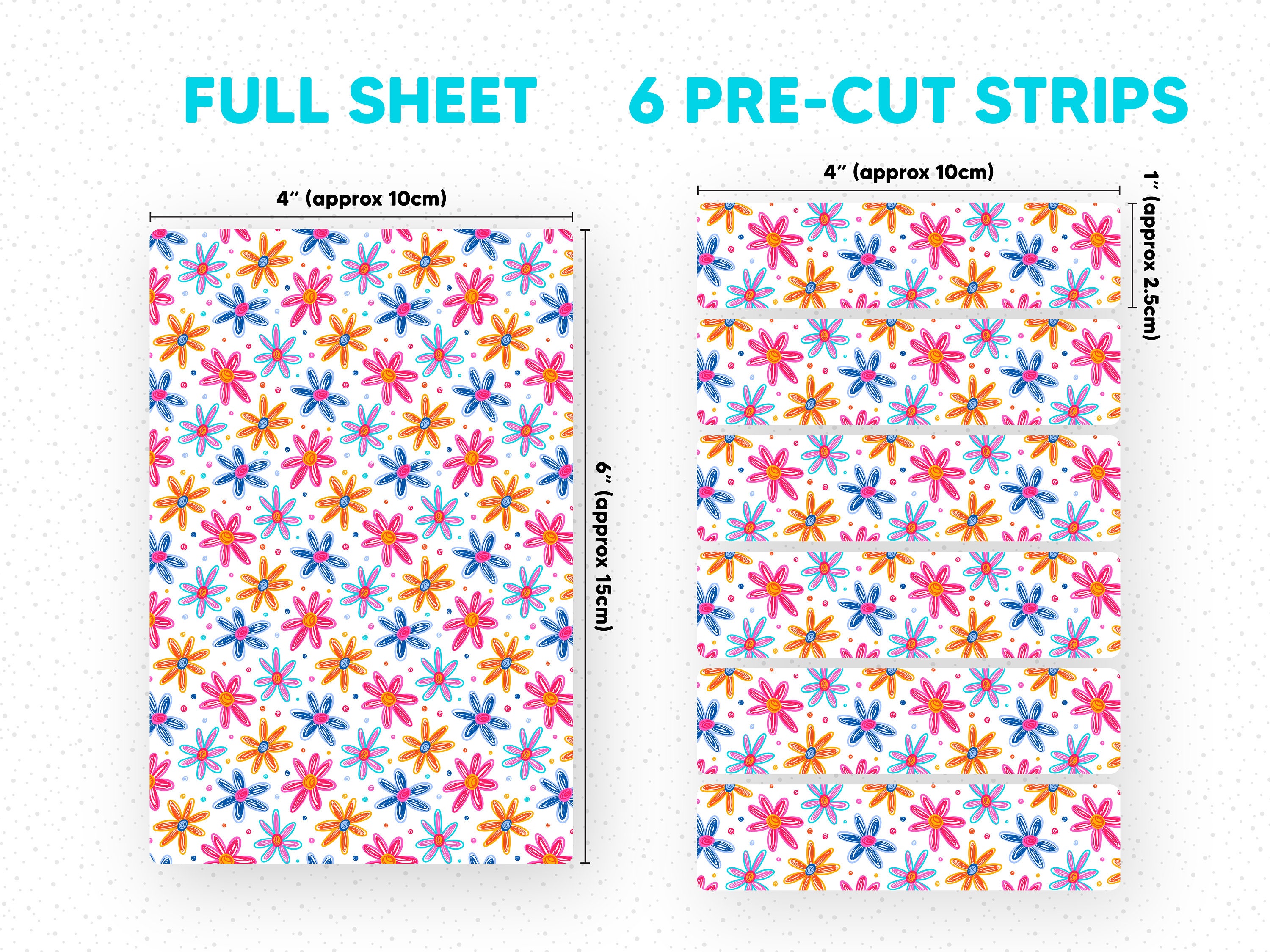 Bright Doodle Flowers Tubie Tape, Patterned Medical Tapes for NG ...