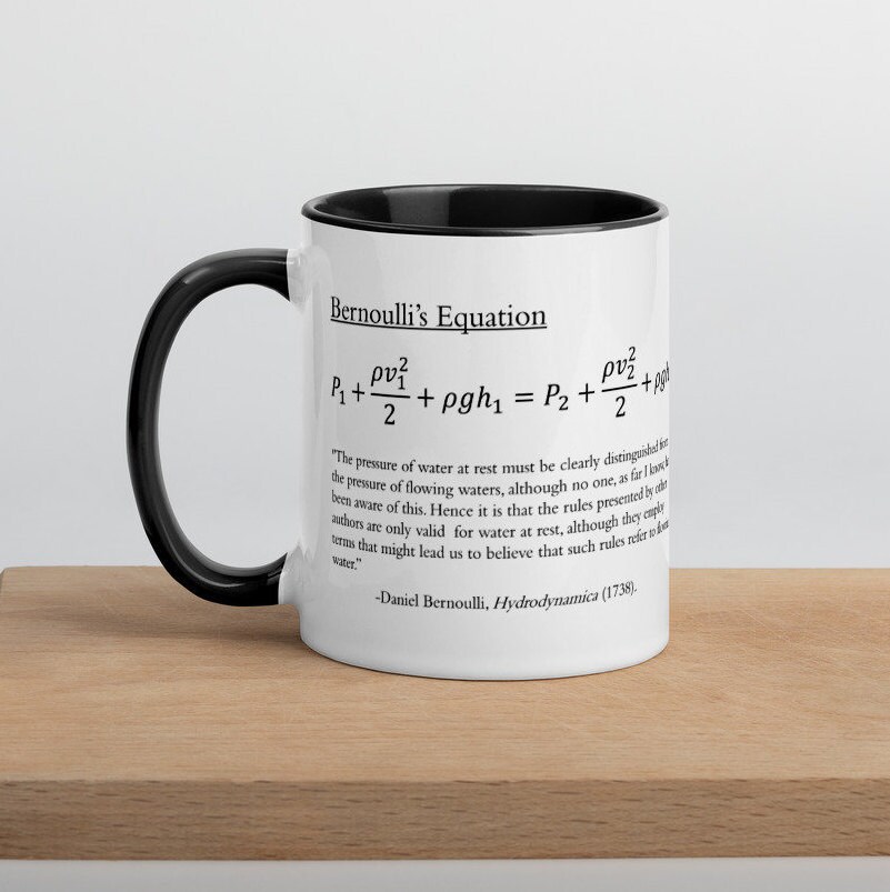 Bernoulli's Equation Mug Gift for Serious Engineering and Science Fans ...