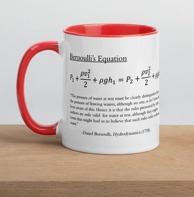 Bernoulli's Equation Mug Gift for Serious Engineering and Science Fans ...