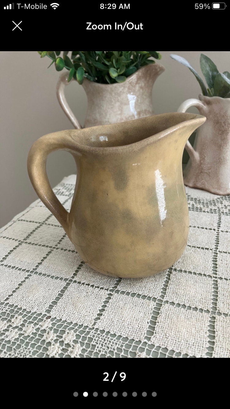Small Stained & Crazed Ironstone Pitcher - Etsy