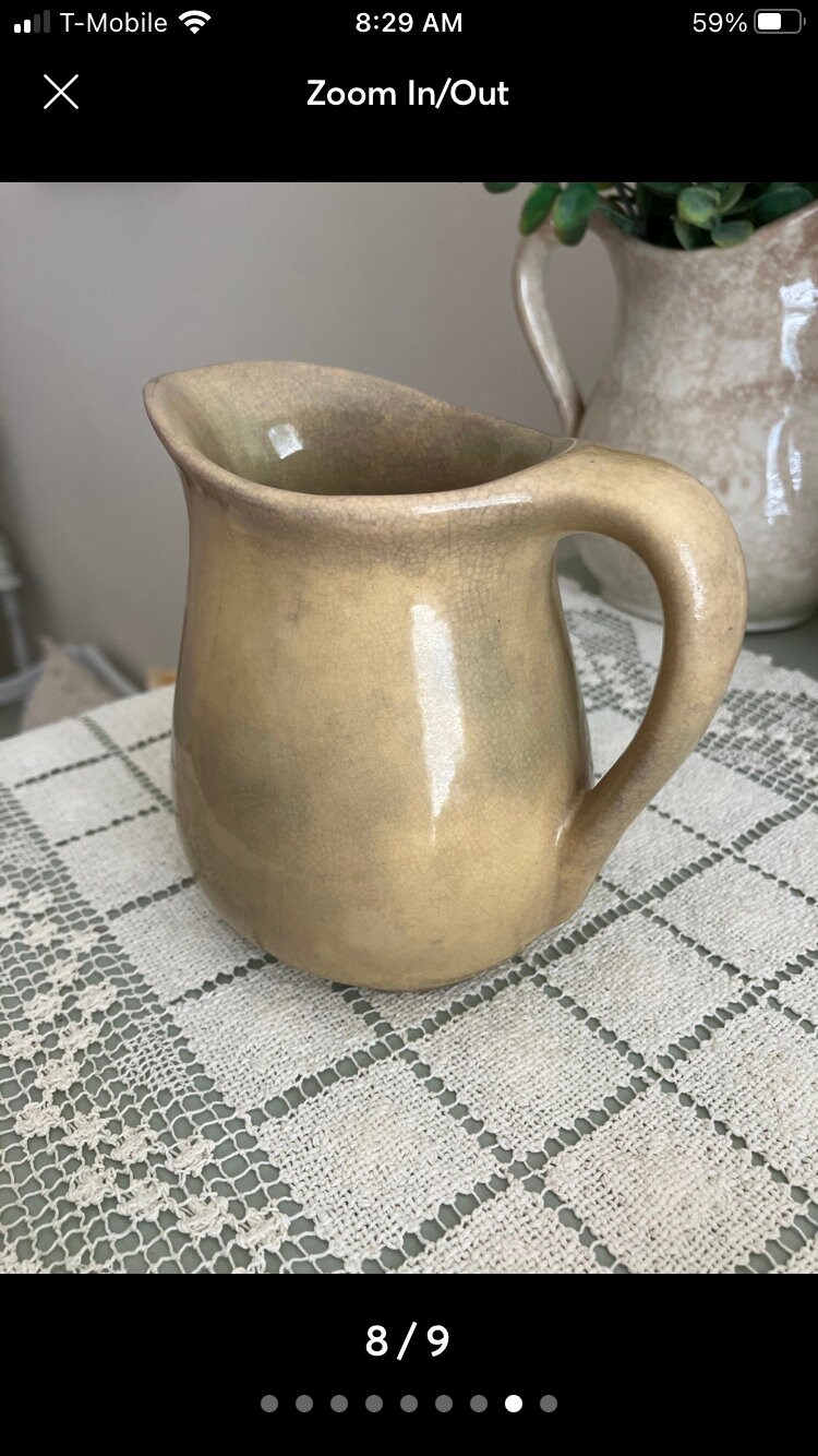 Small Stained & Crazed Ironstone Pitcher - Etsy