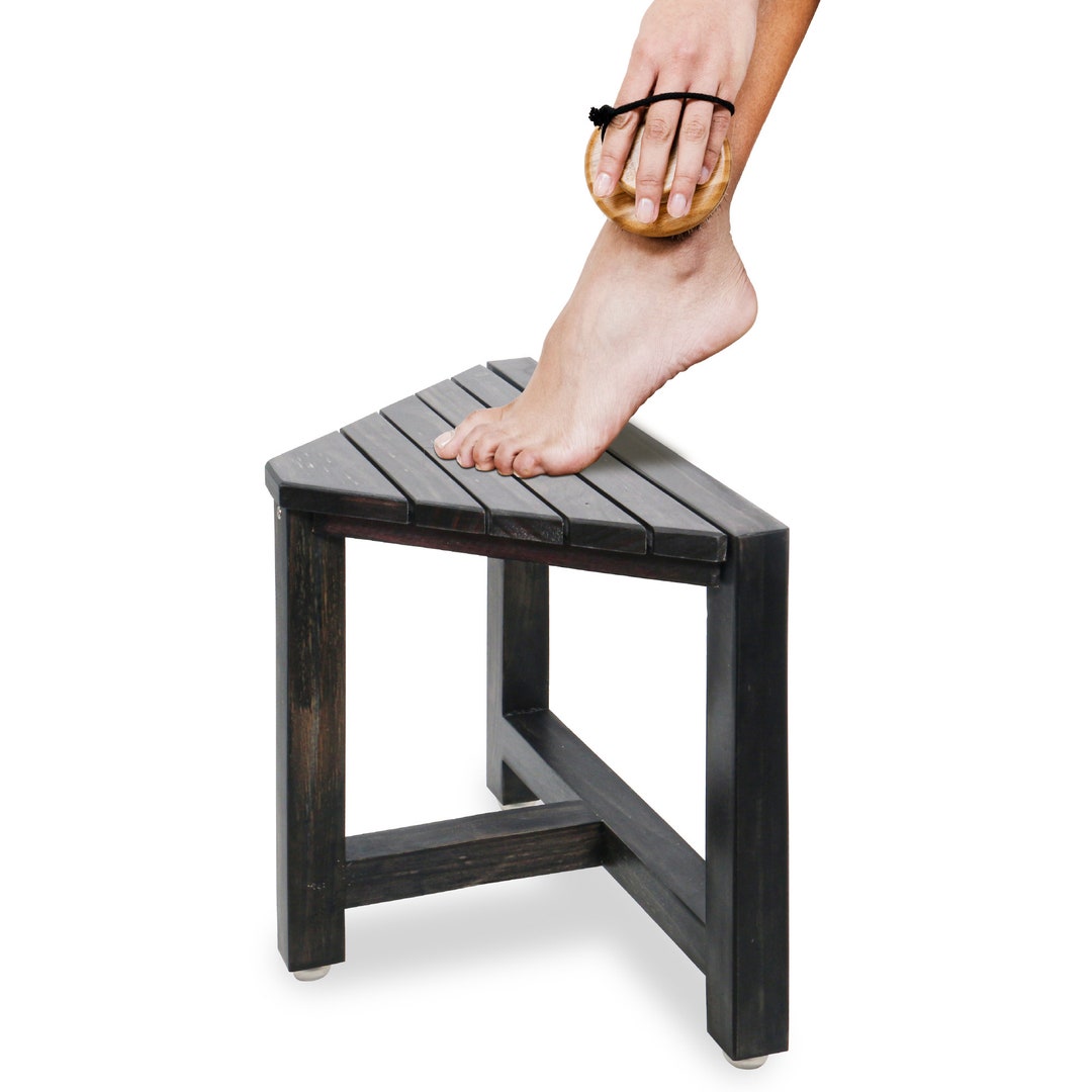 Wooden Bathroom Step Stool Shower Stool for Shaving Legs 12 in Small ...