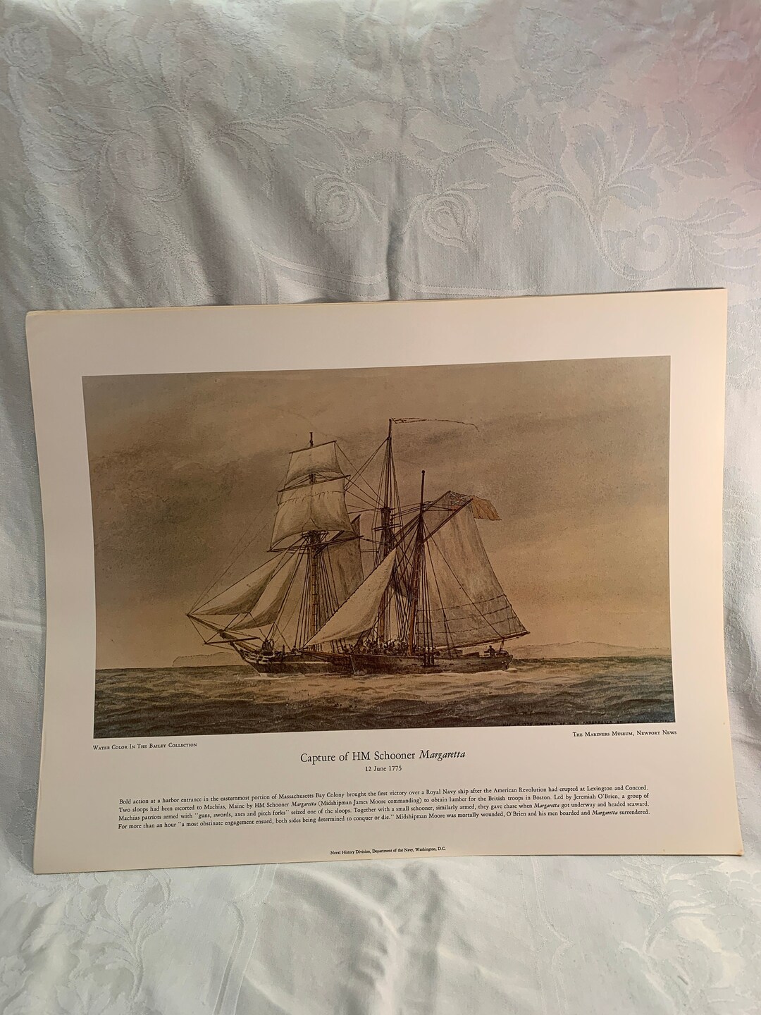 Capture of HM Schooner Margaretta 12 June 1775 Print - Etsy