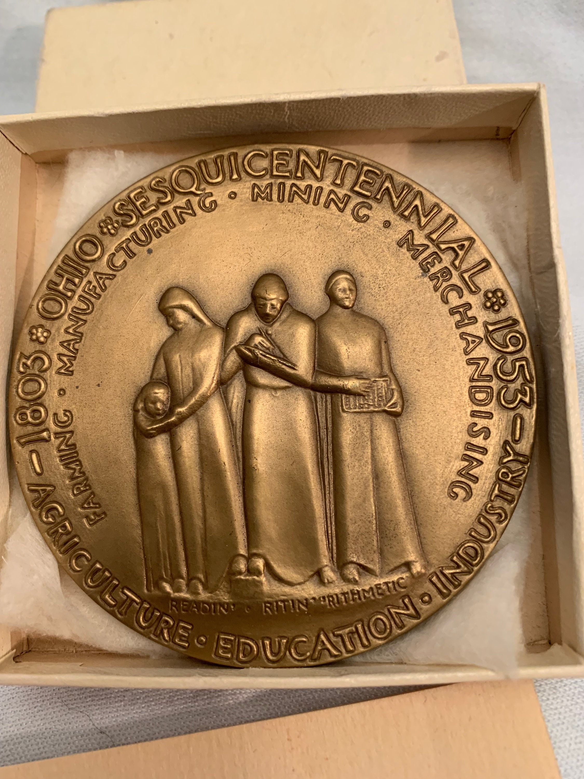 Bronze Medallion Commemorating the ohio Sesquicentennial - Etsy
