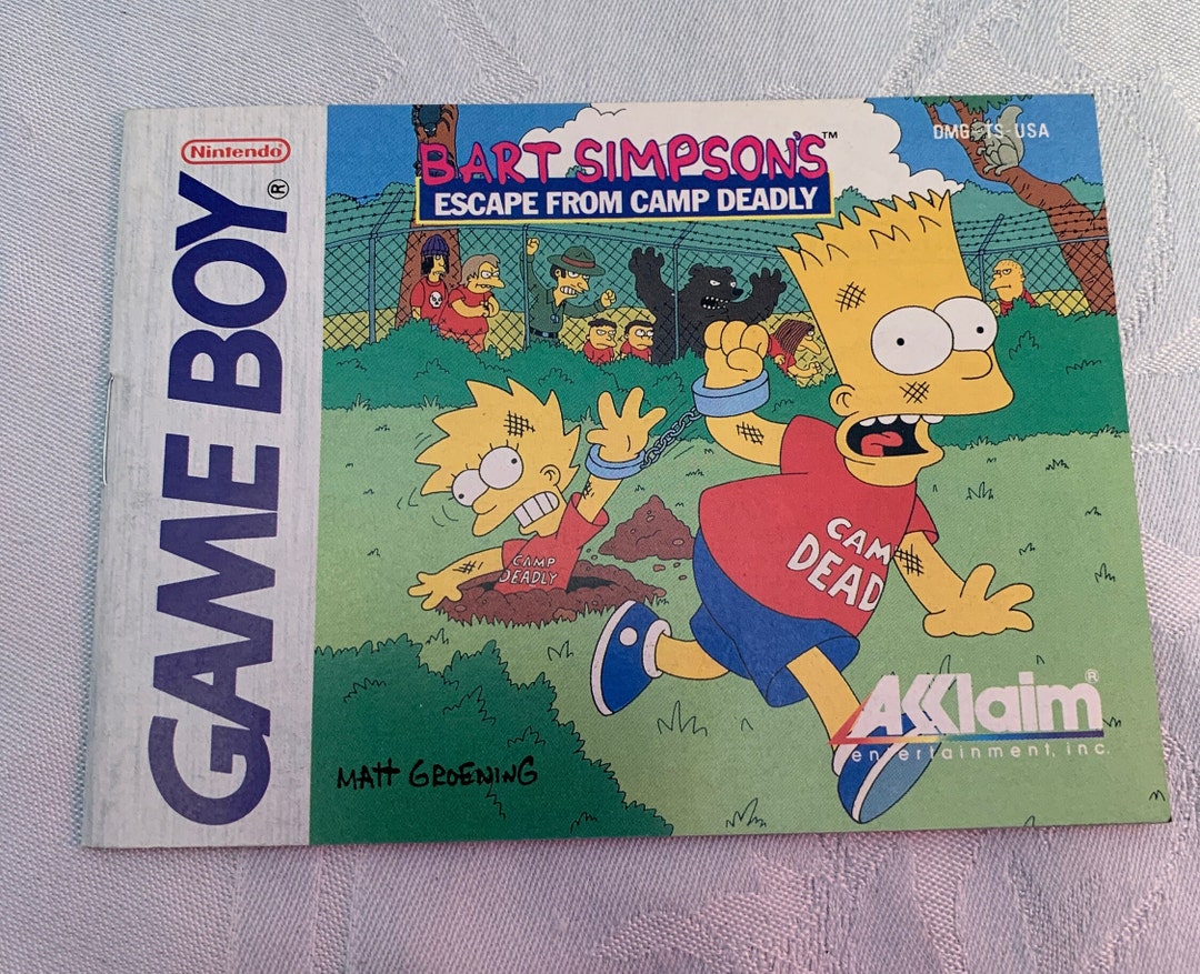 Bart Simpson's Escape From Camp Deadly Instruction Booklet 1991 (aklaim ...