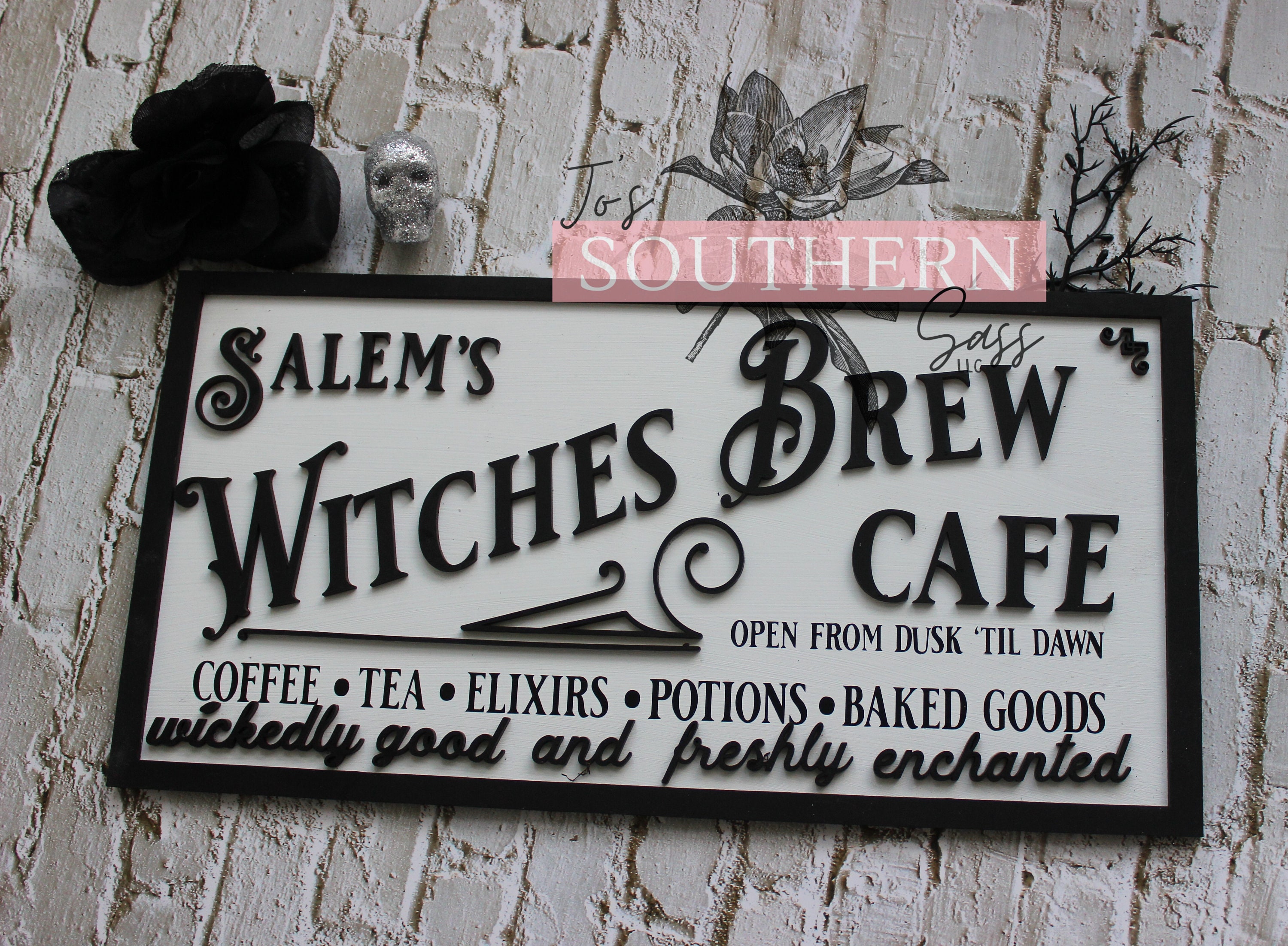 Halloween Salem's Witches Brew Cafe Wood Sign - Etsy