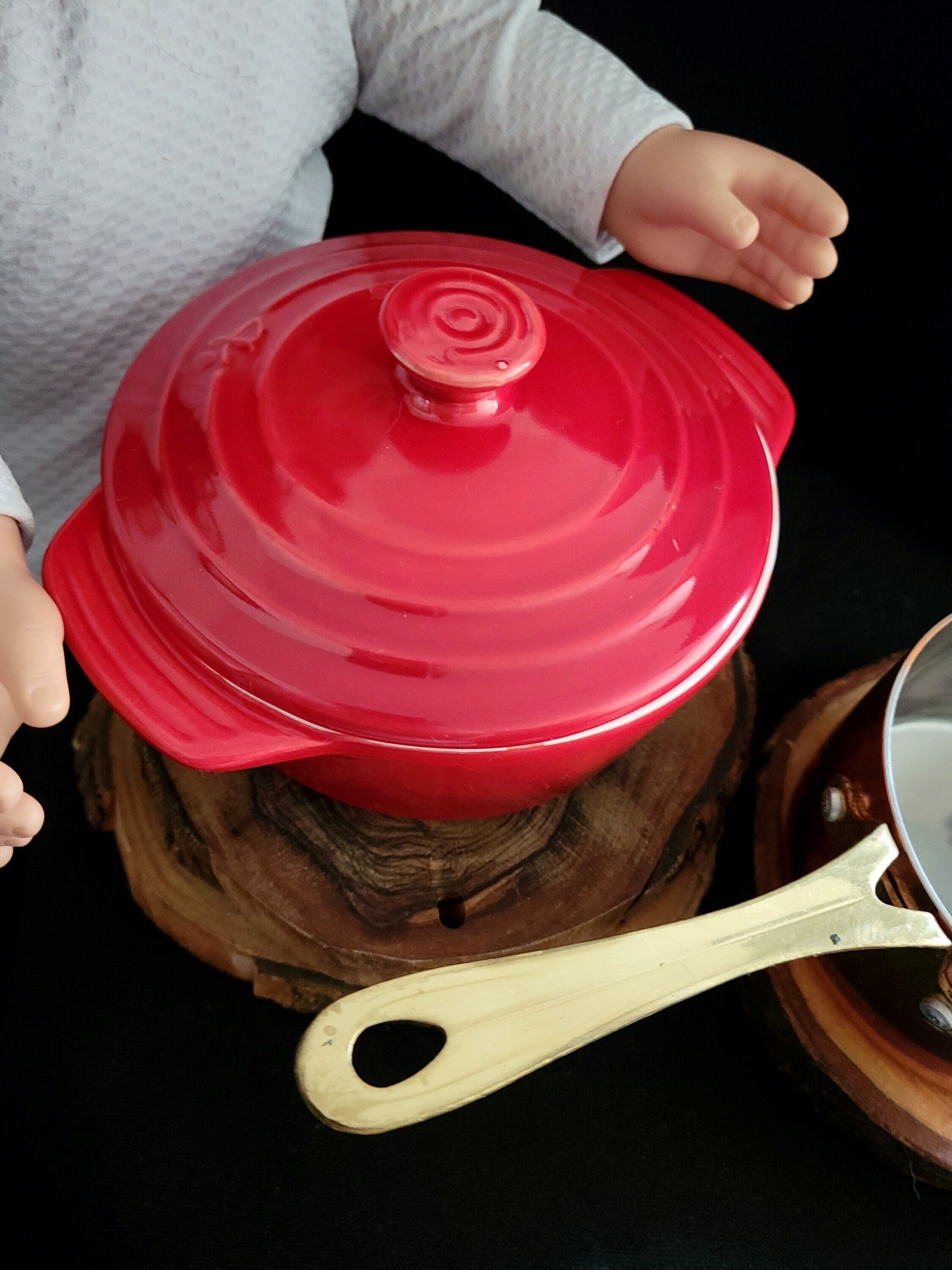 Red Miniature Ceramic Cooking Pot Kitchen Item for 18 Inch - Etsy