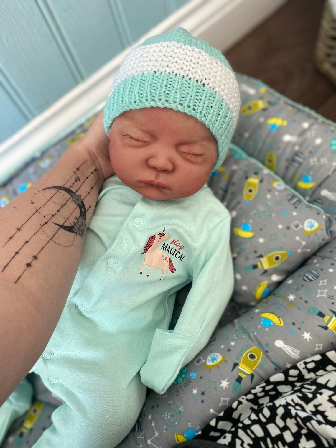 Custom Painted Full Body Silicone Baby Indigo Closed Eyes in - Etsy