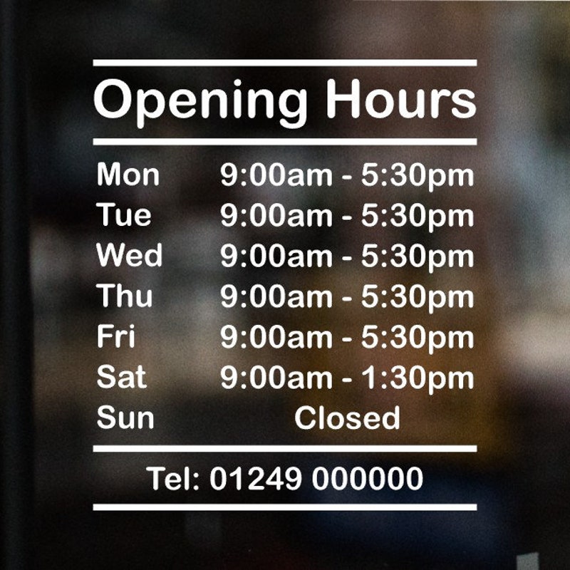 Opening Times Sign - Etsy UK