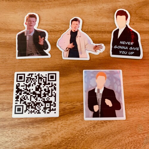 Rick Roll QR Code Sticker. Funny Hydro Flask Laptop Decal - Etsy