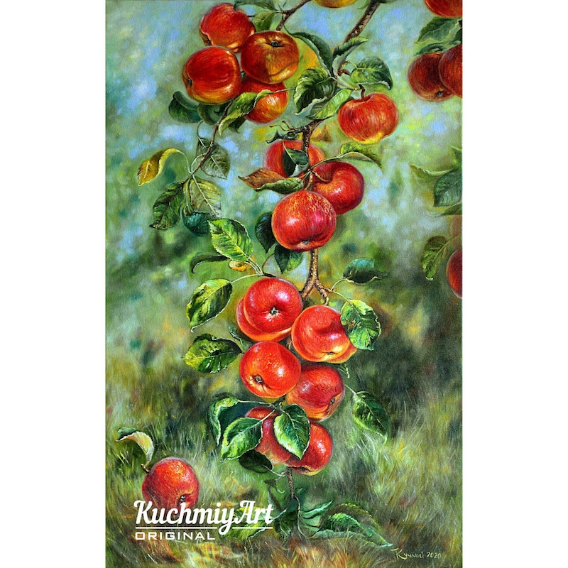 Apple Painting - Etsy
