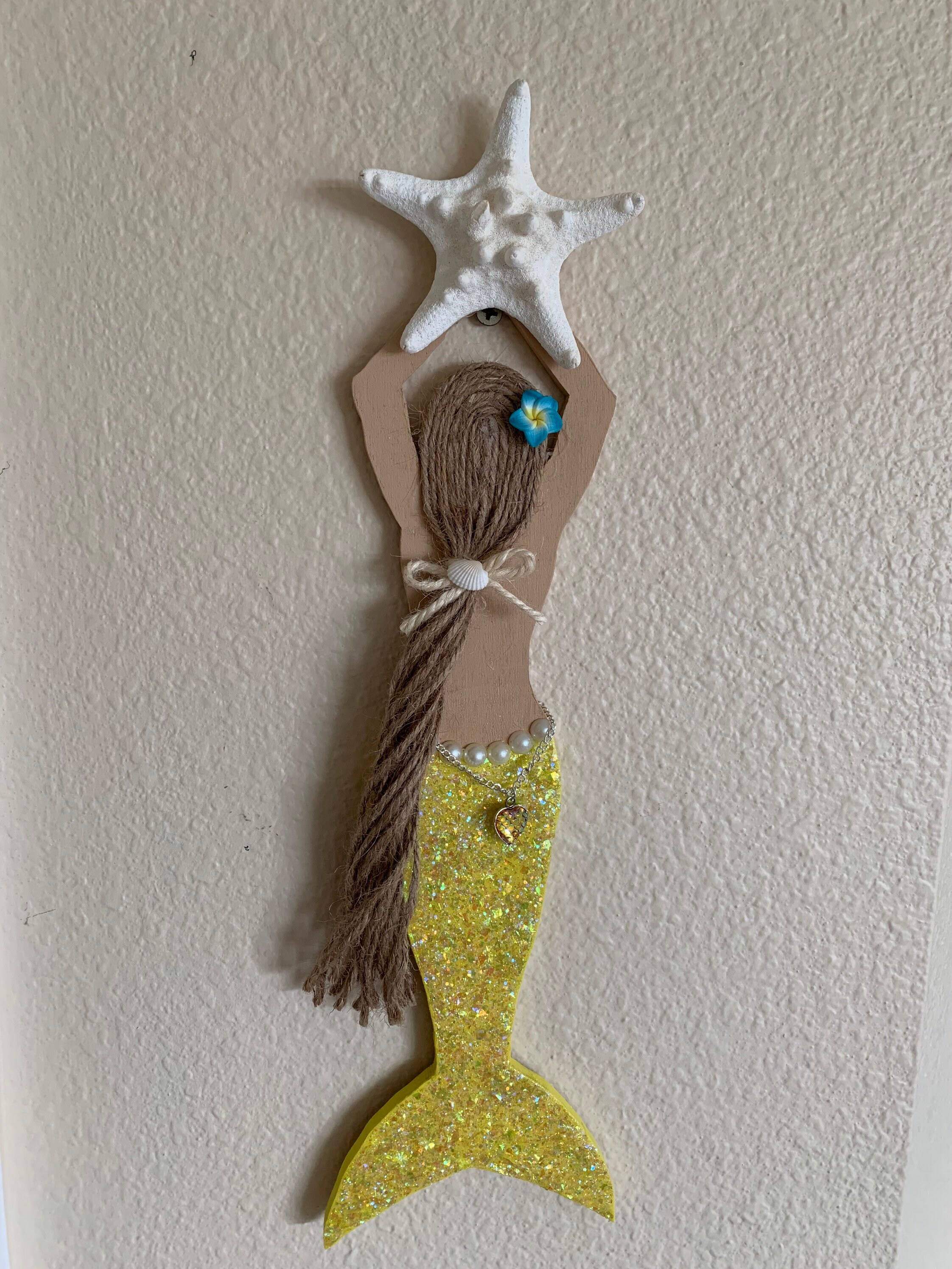 Mermaid Decor Beach Coastal Mermaid Wall Hanging - Etsy