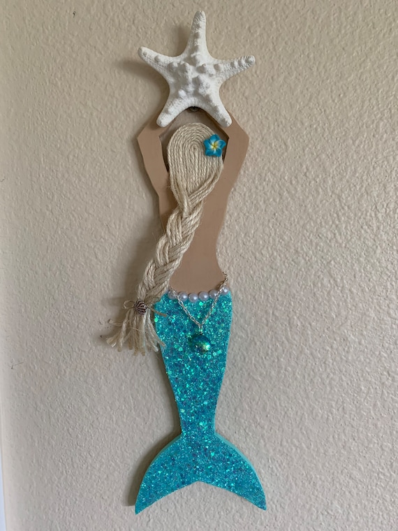 Mermaid Decor Beach Coastal Mermaid Wall Hanging - Etsy