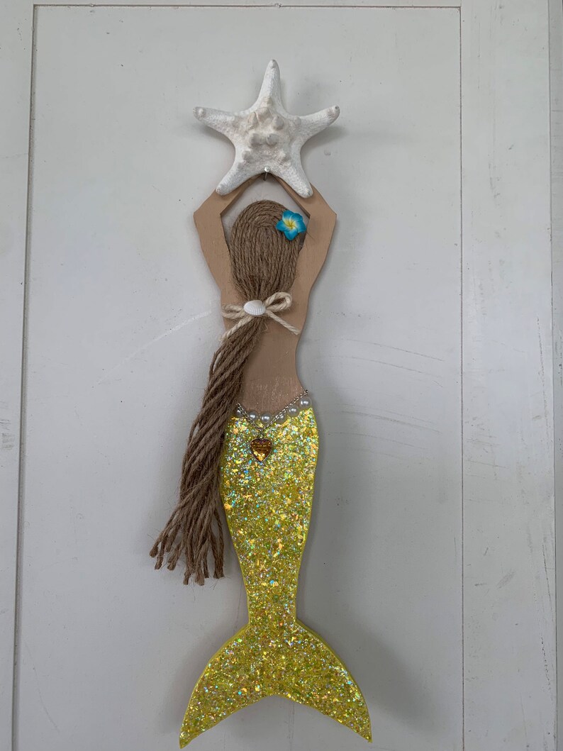 Mermaid Decor Beach Coastal Mermaid Wall Hanging | Etsy