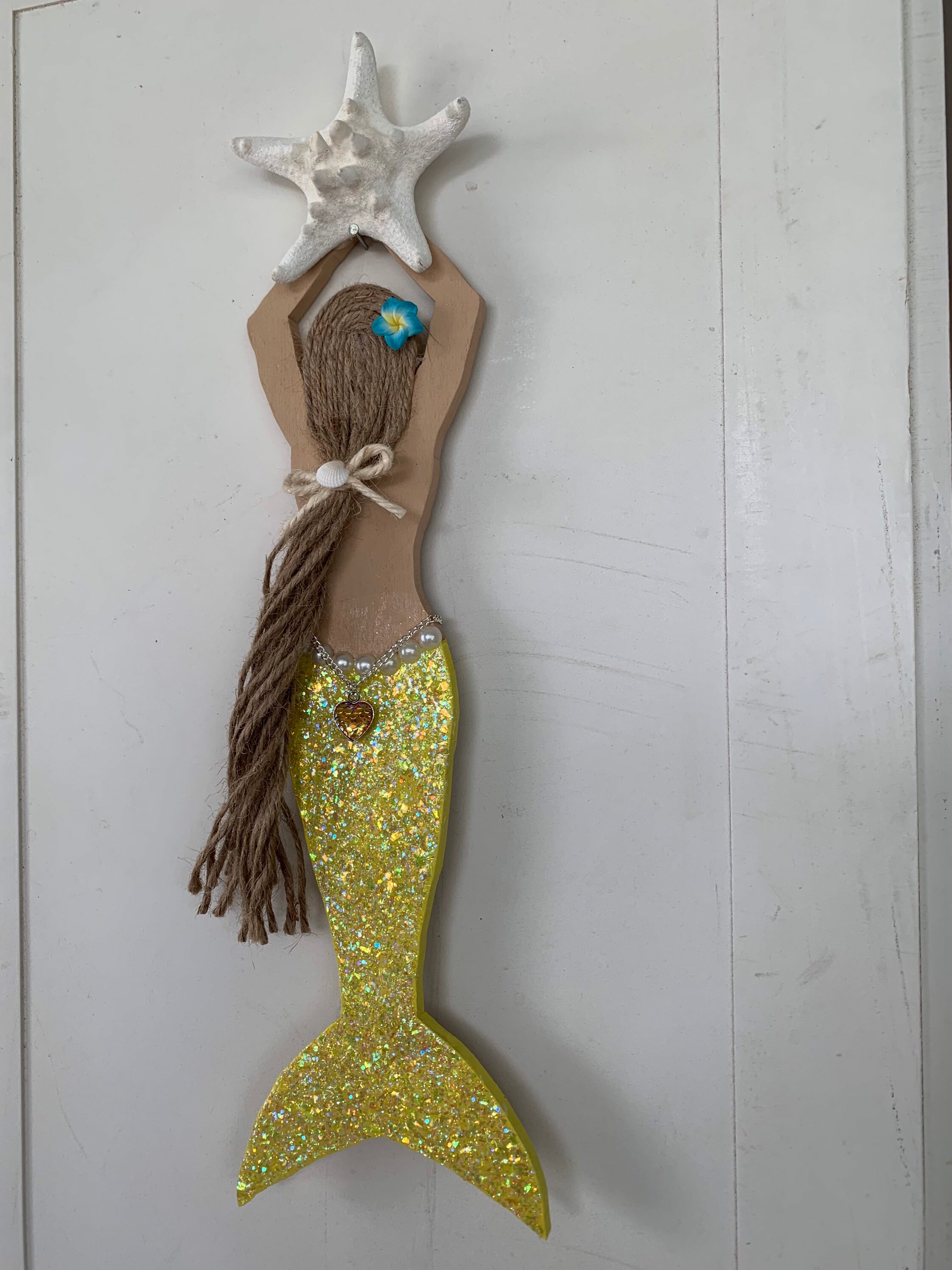 Mermaid Decor Beach Coastal Mermaid Wall Hanging - Etsy