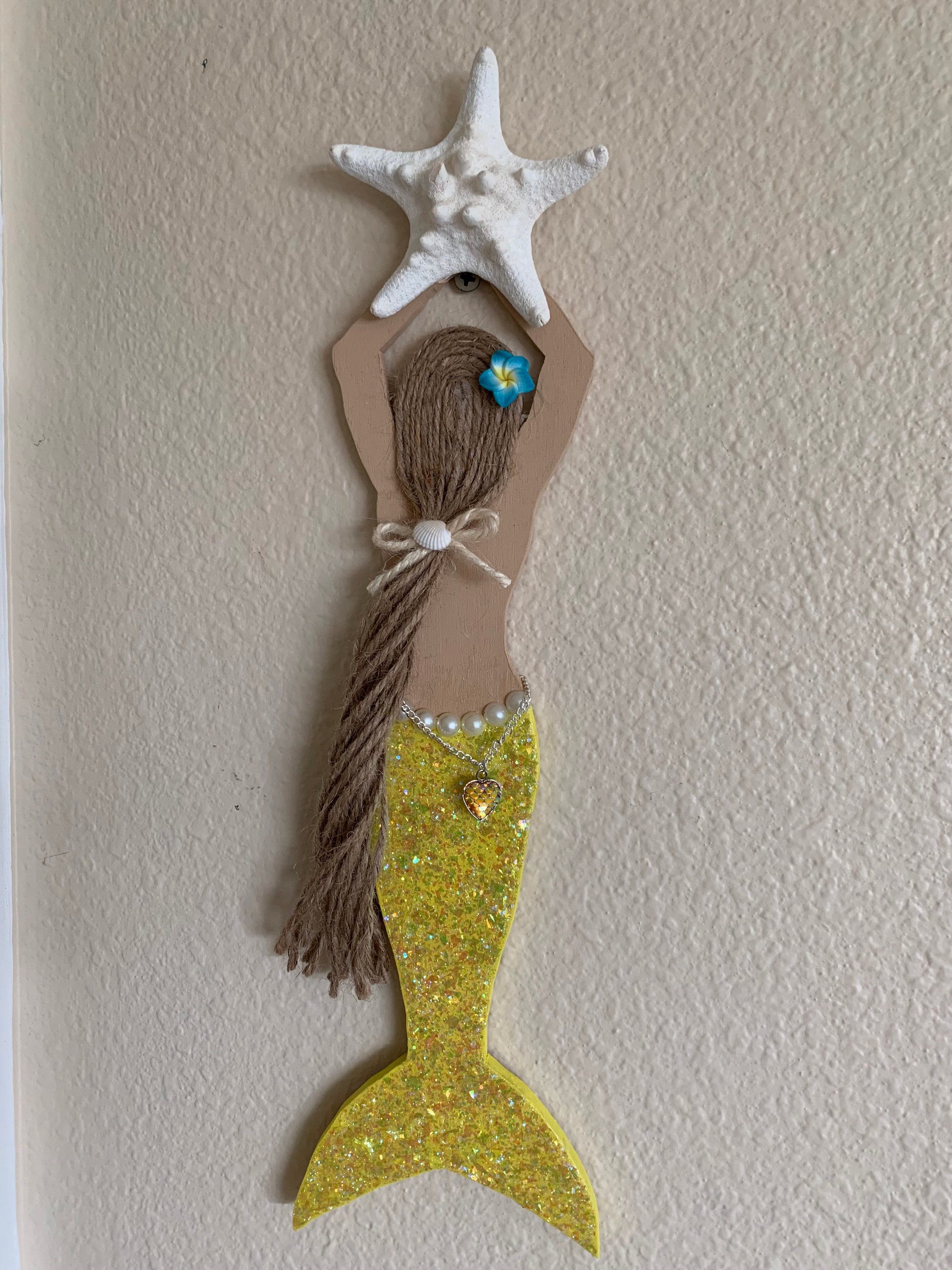 Mermaid Decor Beach Coastal Mermaid Wall Hanging - Etsy