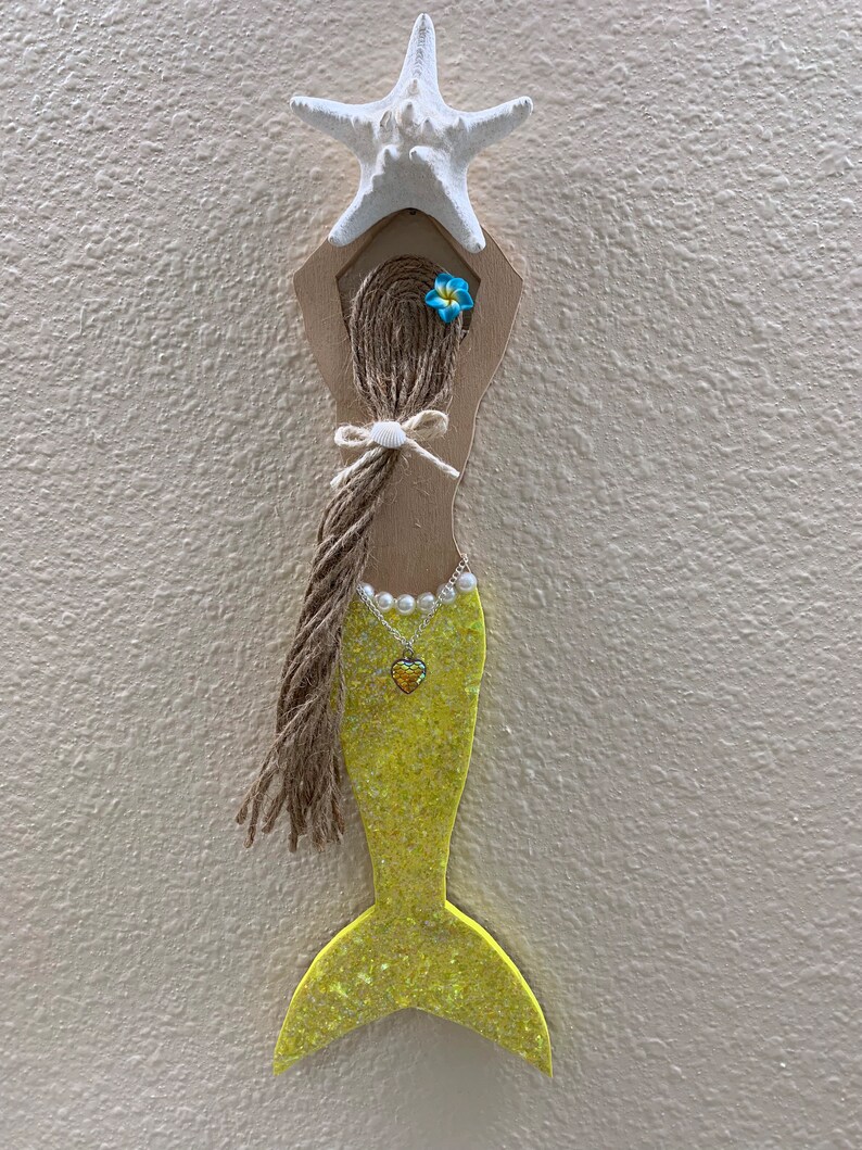 Mermaid Decor Beach Coastal Mermaid Wall Hanging | Etsy