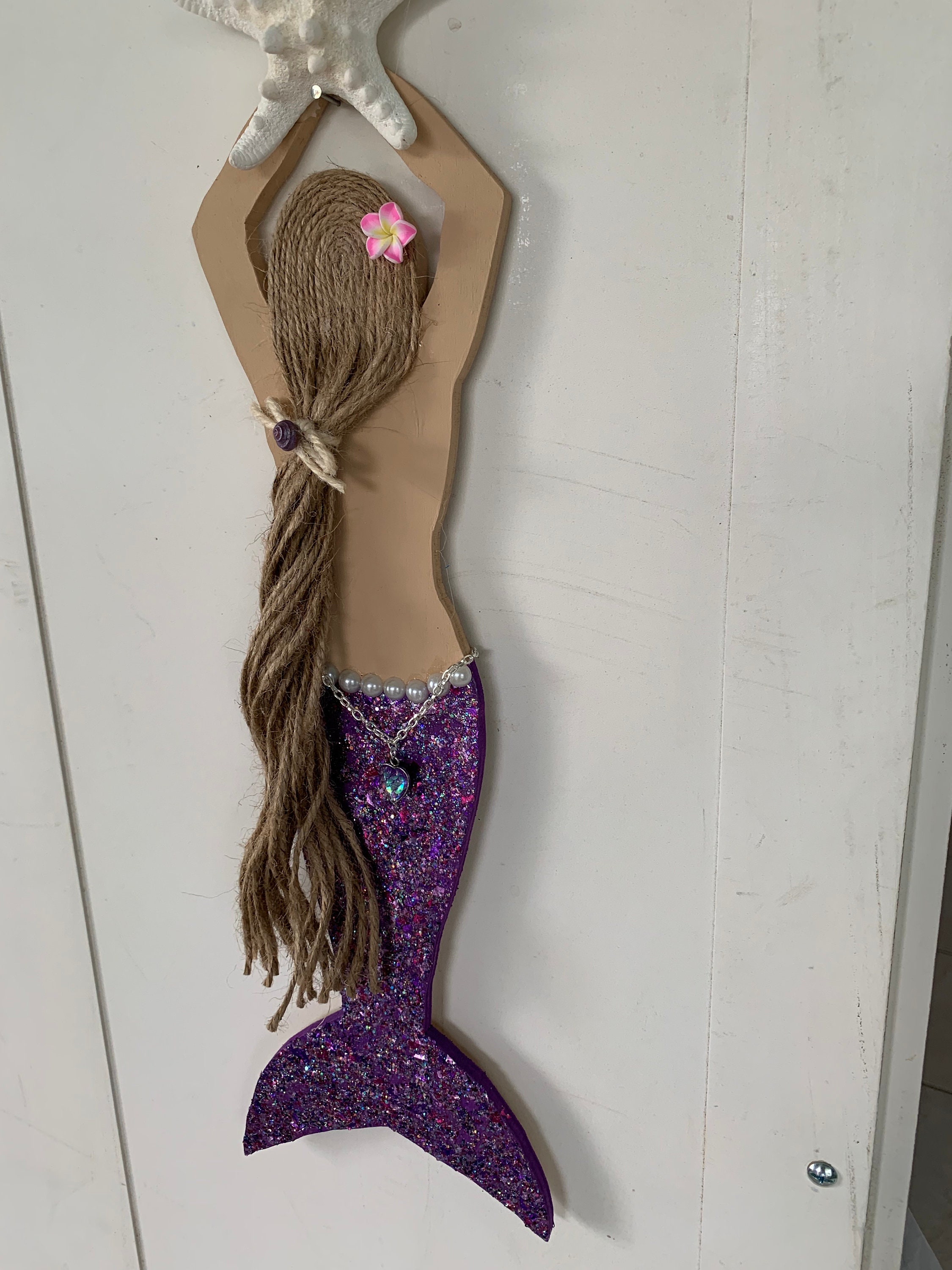 Mermaid Decor Beach Coastal Mermaid Wall Hanging - Etsy