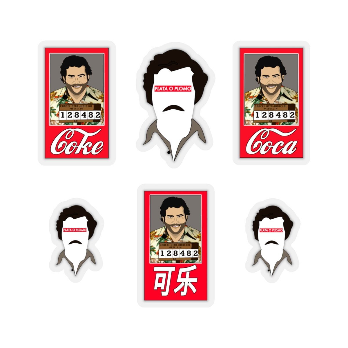 Pablo Escobar Mugshot Cartoon Funny Sticker Colombia Medellin - Etsy