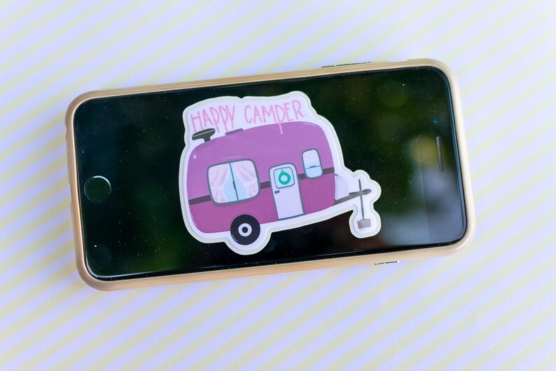 Happy Camper Sticker Cute Camper Sticker Travel Trailer - Etsy