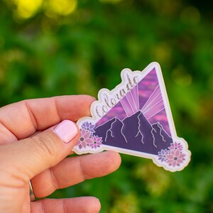 Colorado Mountain Sticker for Water Bottle Mountain Sunset - Etsy