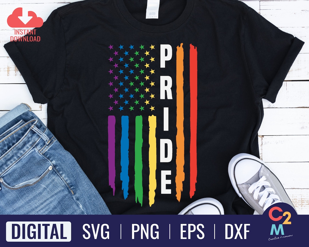 LGBTQ Pride American Flag SVG | Rainbow Flag | Gay Awareness Svg ...